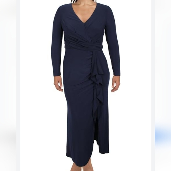 Betsy & Adam | Dresses | New Betsy Adams Dress Cascade Ruffle Long ...
